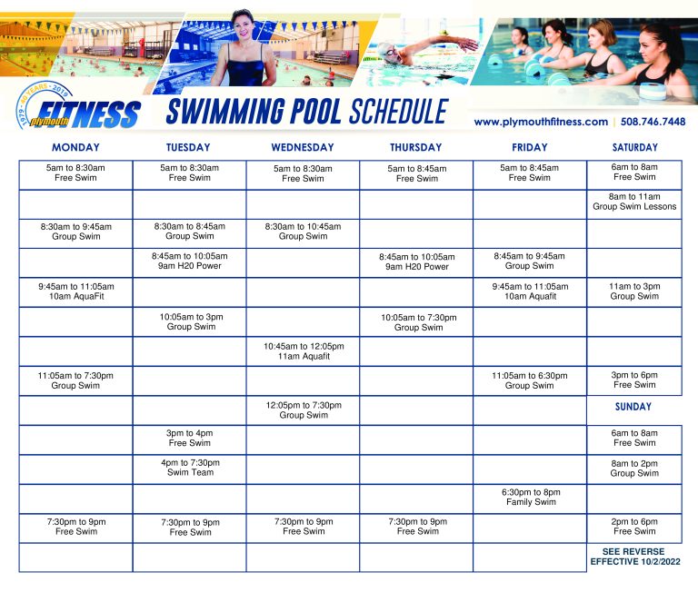 Pool Schedule with More Swim Time & Lap Lane Reservations - Plymouth ...