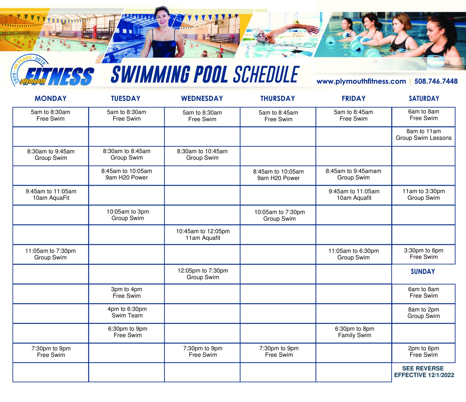 Pool Schedule with More Swim Time & Lap Lane Reservations - Plymouth ...